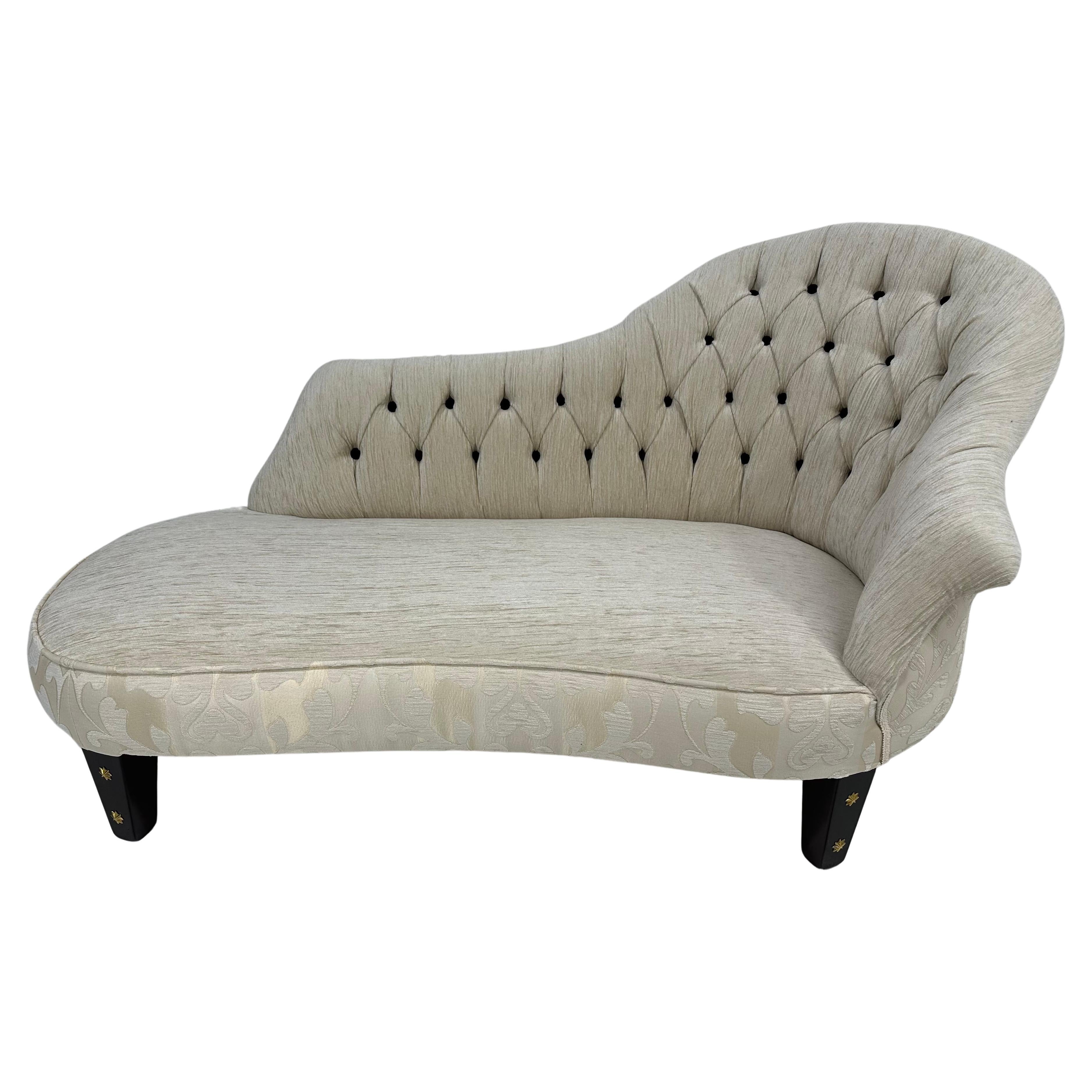 Italian antique style blue velvet and wood dormeuse, 1980s For Sale at ...