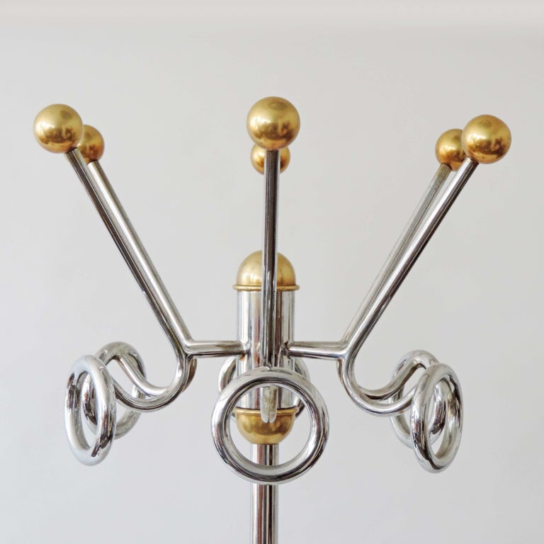 Italian Art Deco Chrome and Brass Coat Stand by Cova, 1940s For Sale at ...
