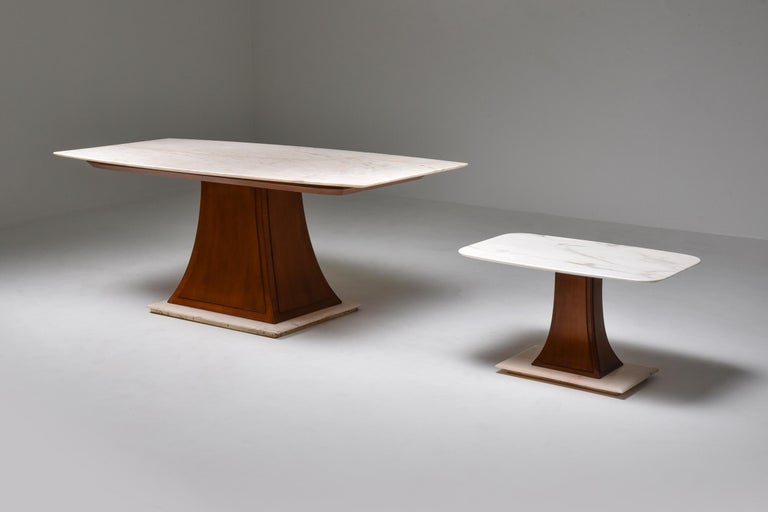 Italian Art Deco Dining Table with Marble Top, Japan Inspired, 1940s ...