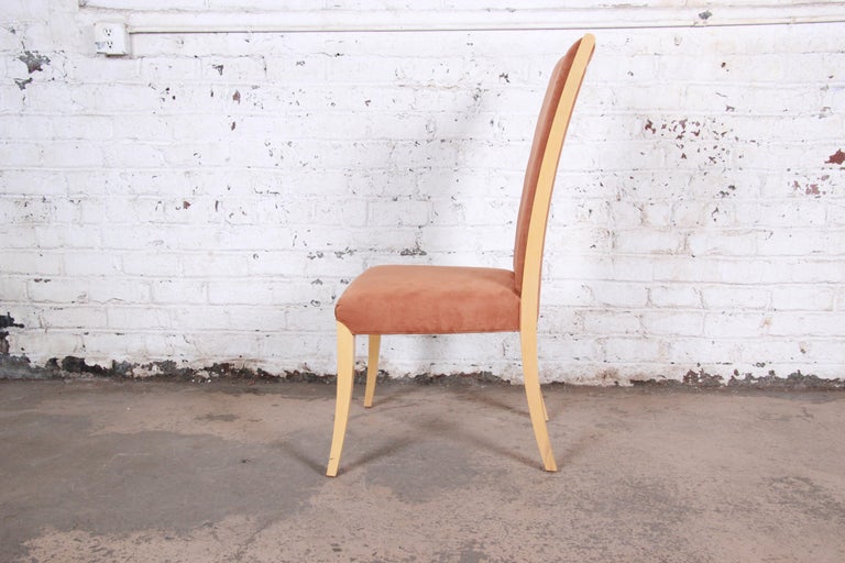 Italian Art Deco Maple Dining Chairs With Suede Upholstery at 1stDibs ...