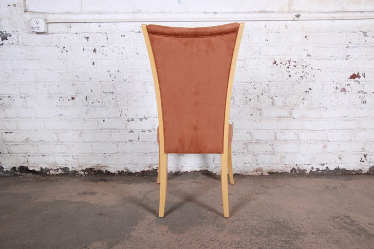 Italian Art Deco Maple Dining Chairs With Suede Upholstery at 1stDibs ...