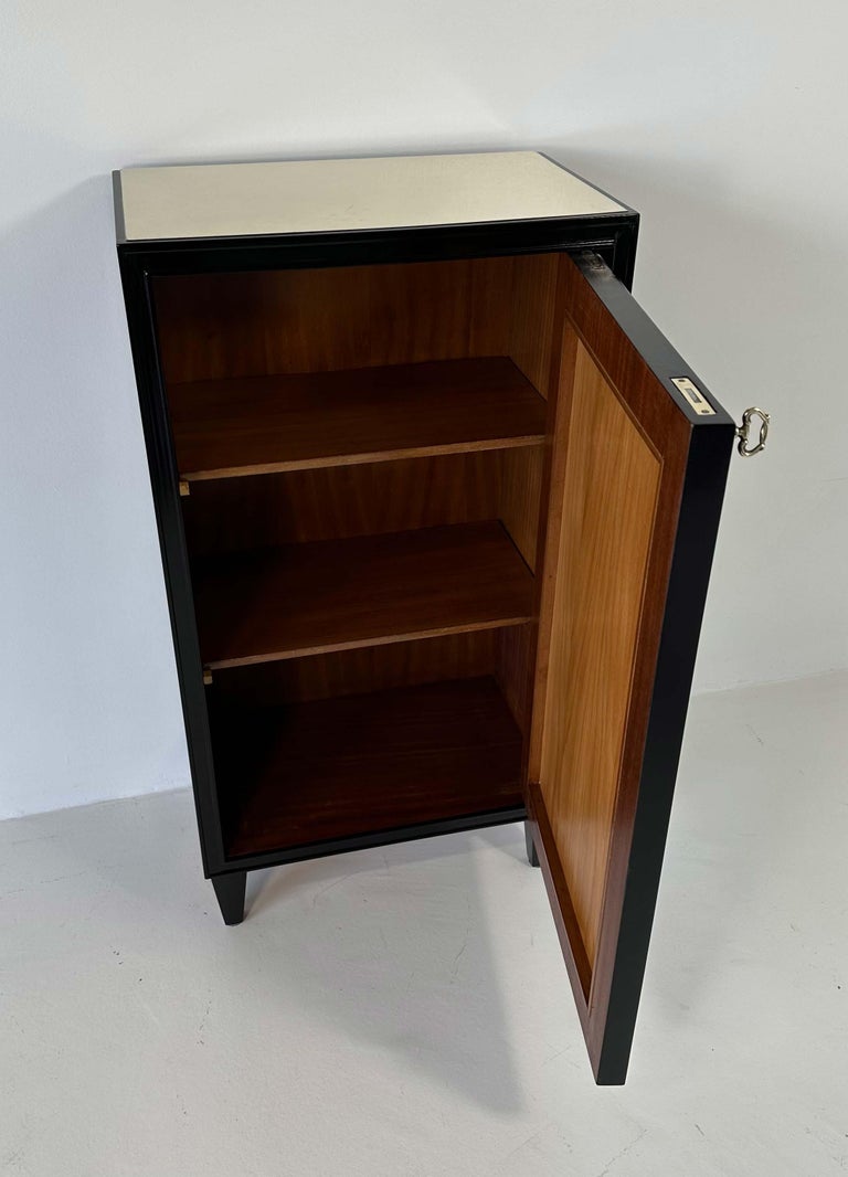 Italian Art Deco Parchment and Black Lacquer Cabinet, 1940s For Sale at ...