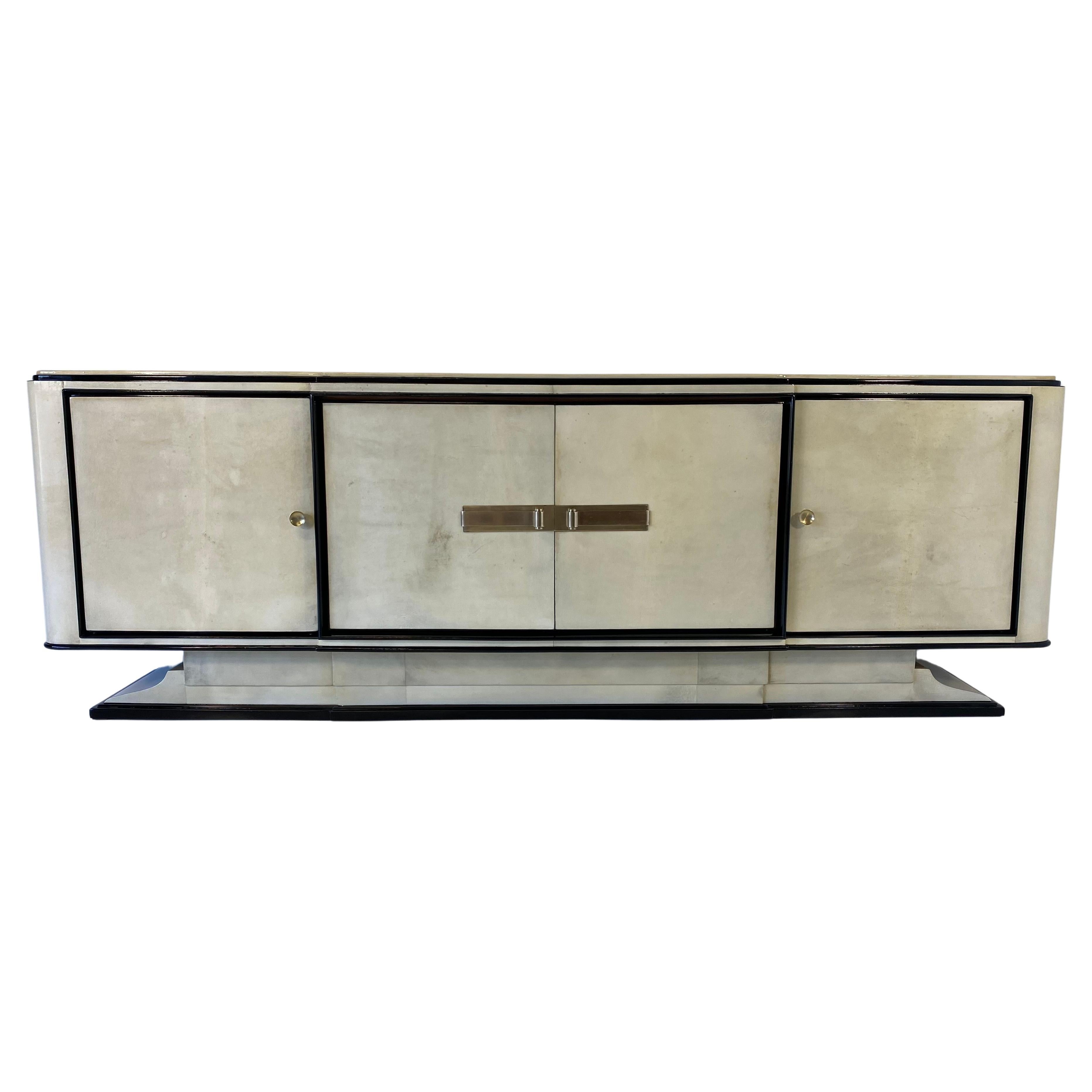 Industrial Stainless Steel and Glass Sideboard at 1stDibs