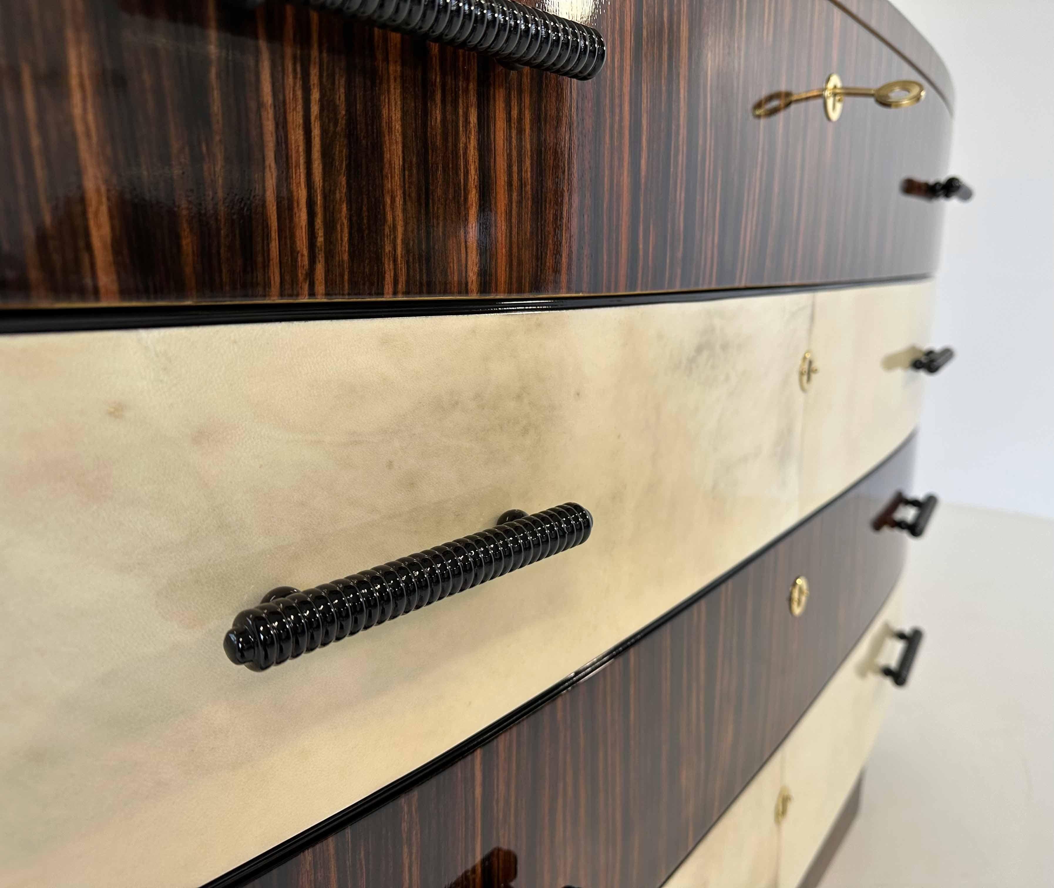 Italian Art Deco Parchment and Macassar Dresser, 1930s For Sale at 1stDibs