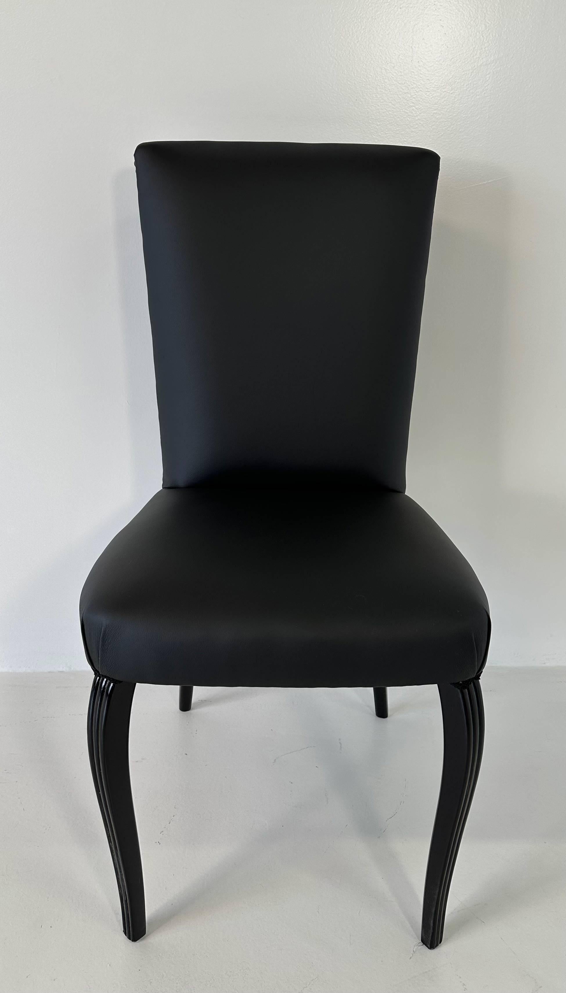 Italian Art Deco Set of Six Black Chairs, V. Dassi, 1940s For Sale at ...