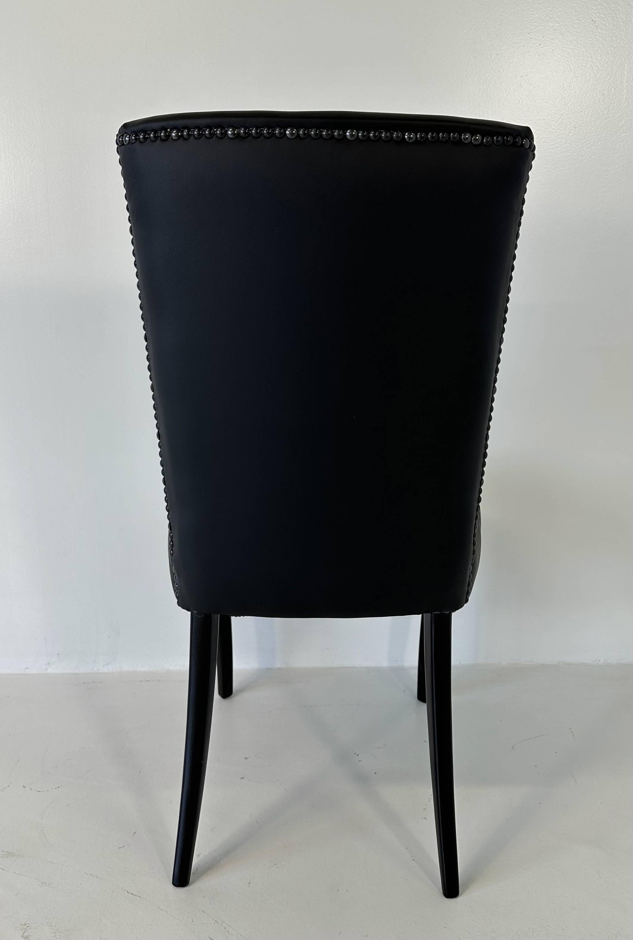 Italian Art Deco Set of Six Black Chairs, V. Dassi, 1940s For Sale at ...