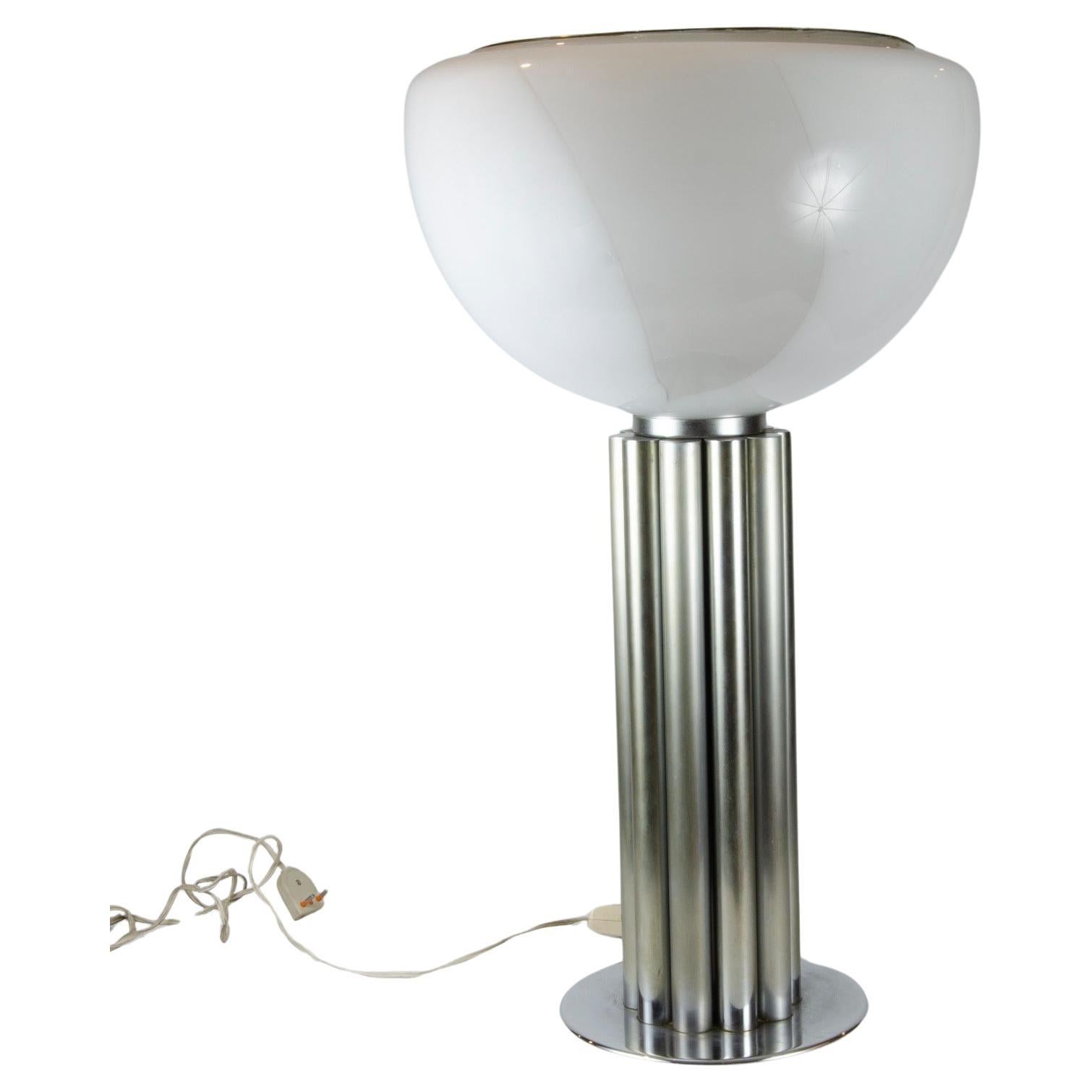 Art Deco Style Three-Tier Brushed Aluminum Torchiere Table Lamp at 1stDibs