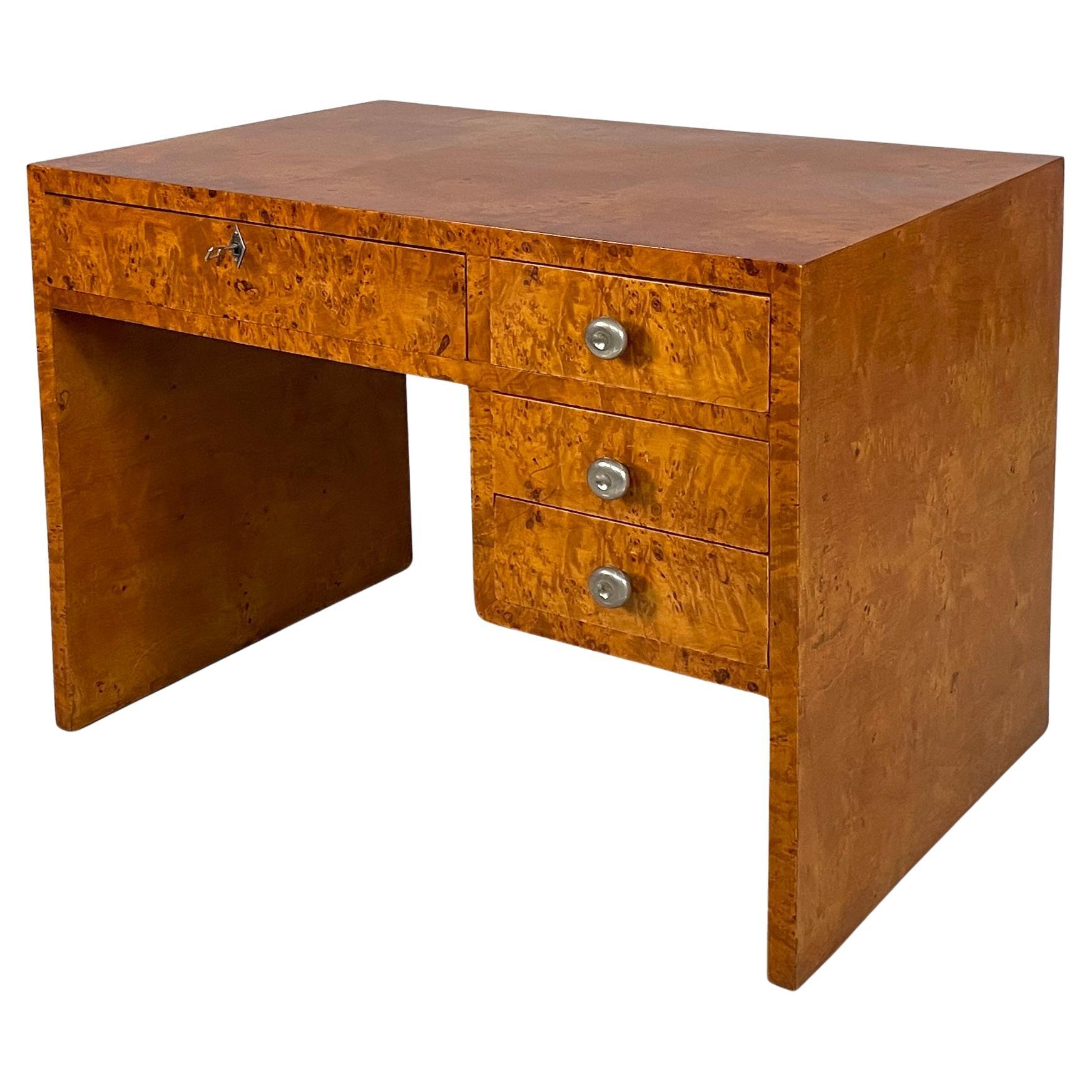 French Art Deco Walnut Writing Desk, Hand-Crafted, Paris, 1930s For ...