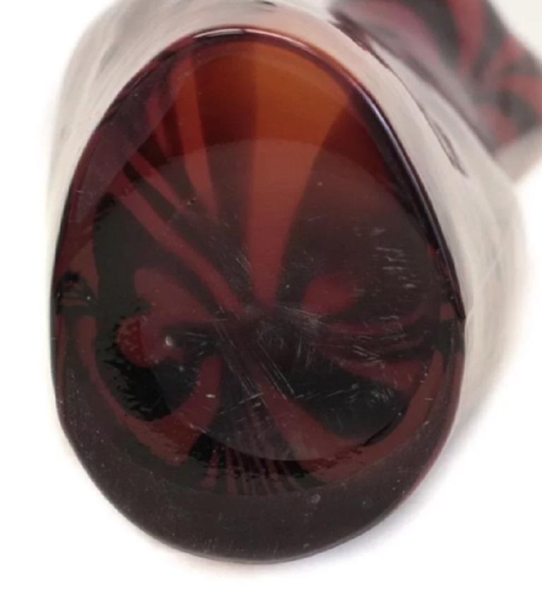 Italian Art Glass Female Torso Vase Maroon and Black Stripes, Mid ...