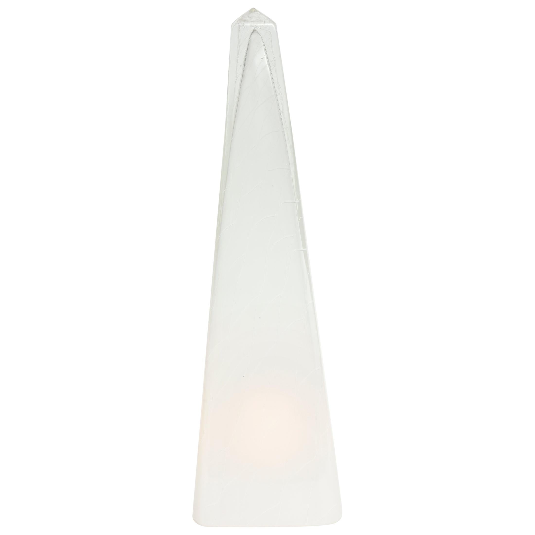 Italian Art Glass Pyramid Prism White Table or Floor Lamp at 1stDibs