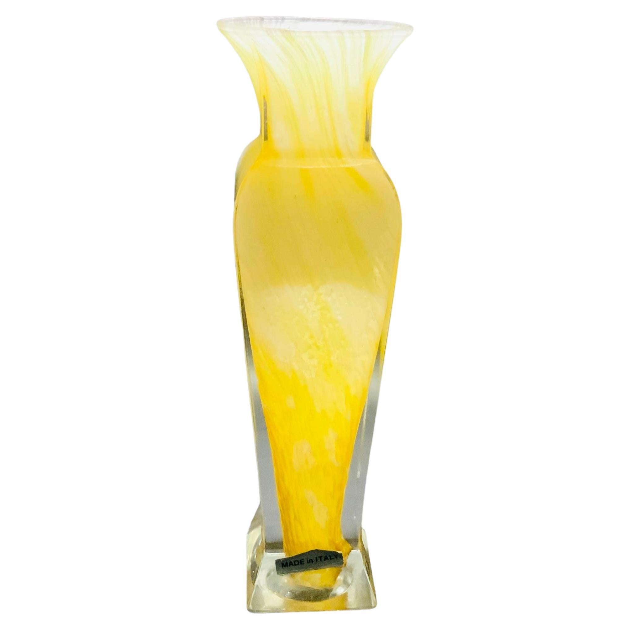 Art Glass Pink And White Swirled Glass Fluted Rim Bud Vase For Sale at ...