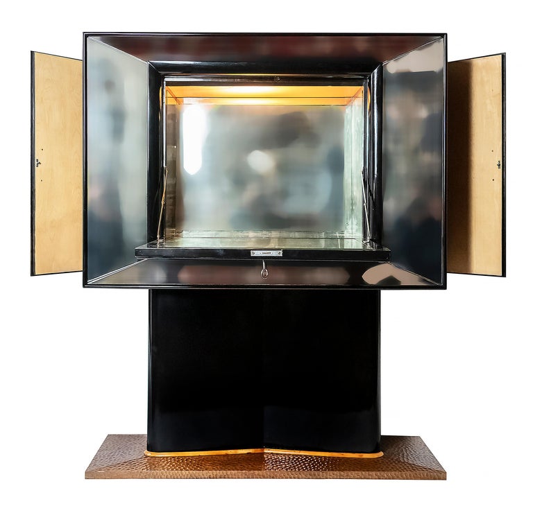 Italian Artdeco Mirrored Bar Cabinet by Valzania For Sale at 1stDibs