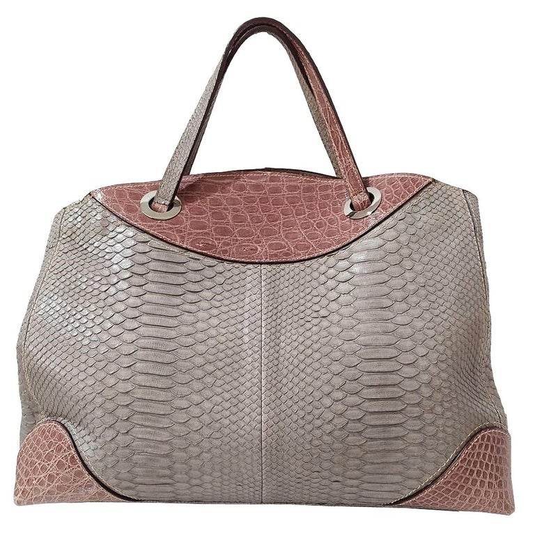 Italian Artisanal Python and Crocodile Bag For Sale at 1stDibs