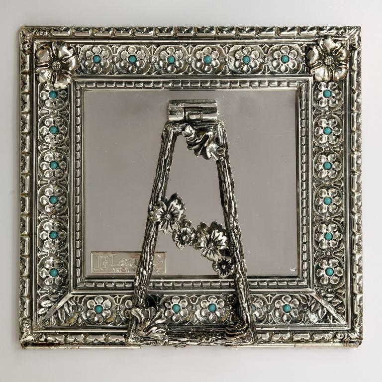 Italian Photo Frame Silver Handmade ,Harmony Turquoise For Sale at 1stDibs
