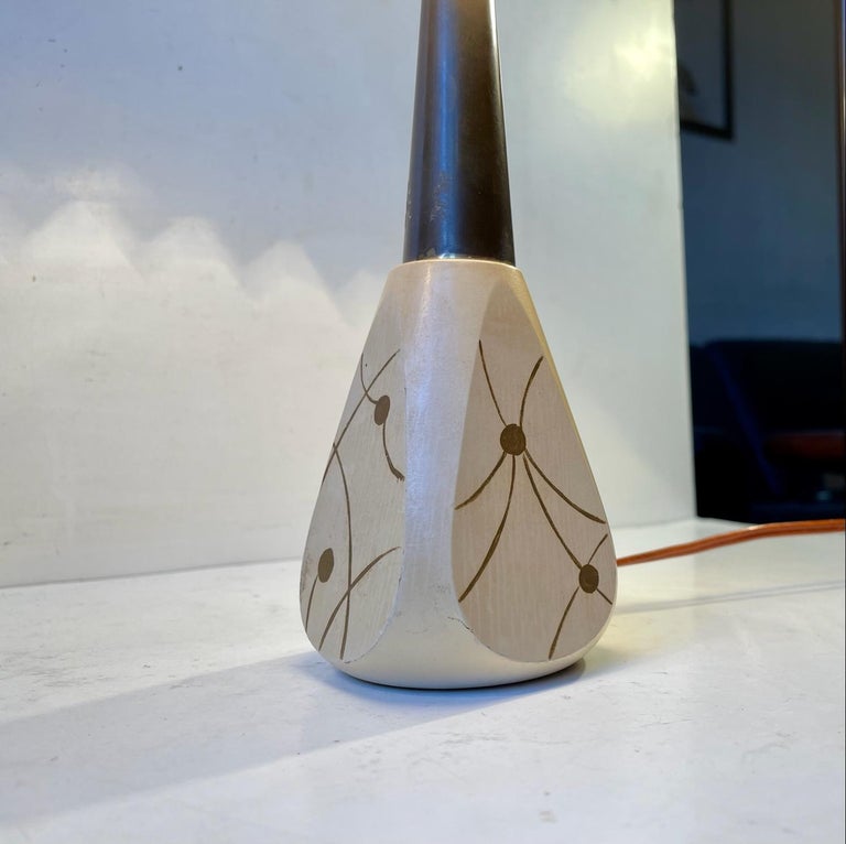 Italian Atomic Table Lamp with Brass Accents, 1950s For Sale at 1stDibs