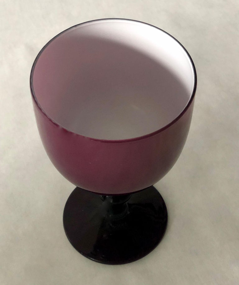 Italian Balboa Deep Purple and White Encased Venetian Glass Pitcher ...