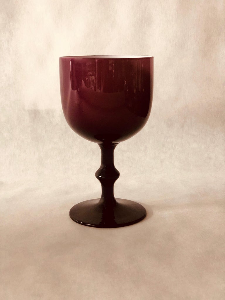 Italian Balboa Deep Purple and White Encased Venetian Glass Pitcher ...
