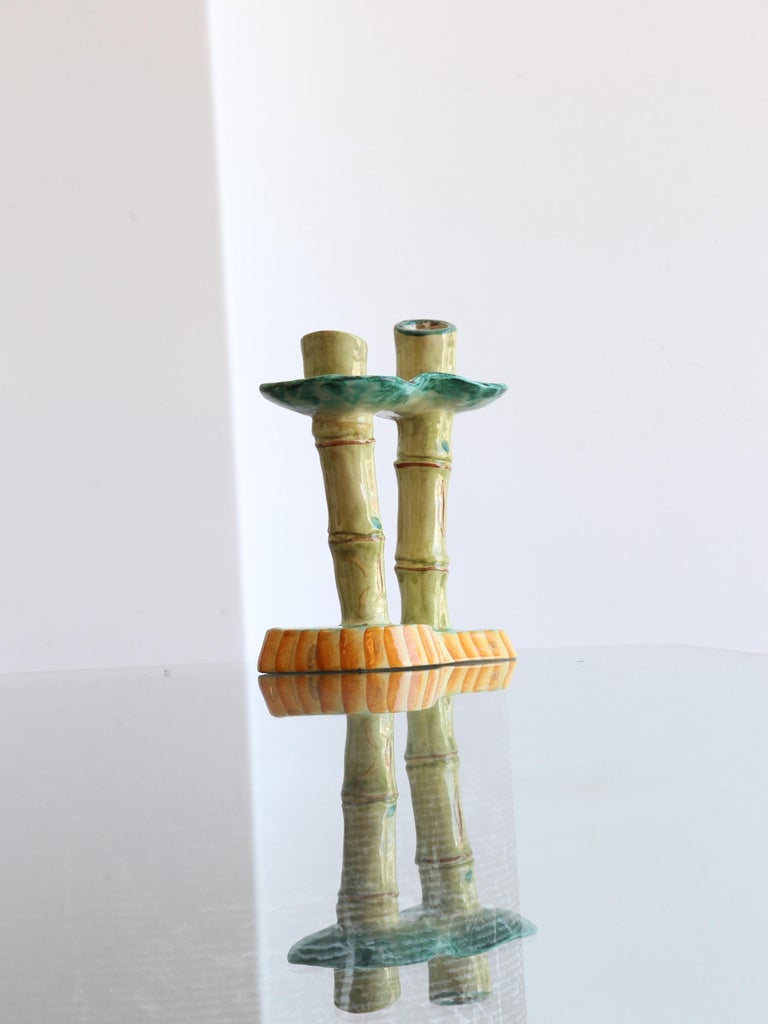 Italian Bamboo Candlesticks Holder by Pucci Umbertide, 1970s For Sale ...