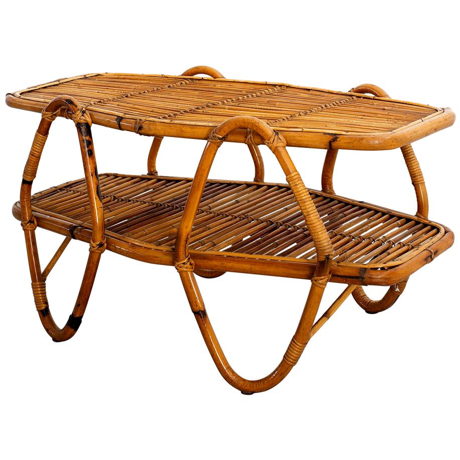 Italian Bamboo Coffee Table at 1stDibs