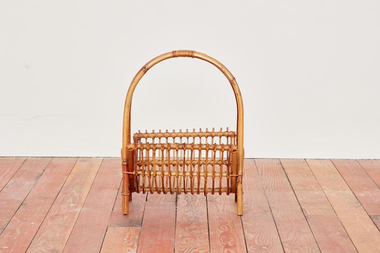Italian Bamboo Magazine Rack For Sale at 1stDibs