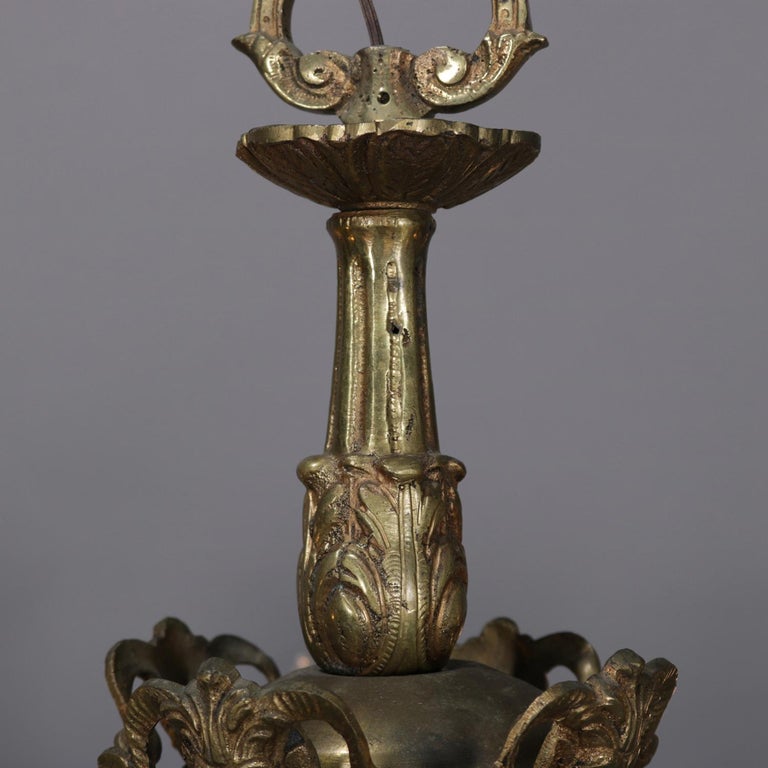 Italian Baroque Figural Bronze Electrified Gas Dragons and Satyr ...