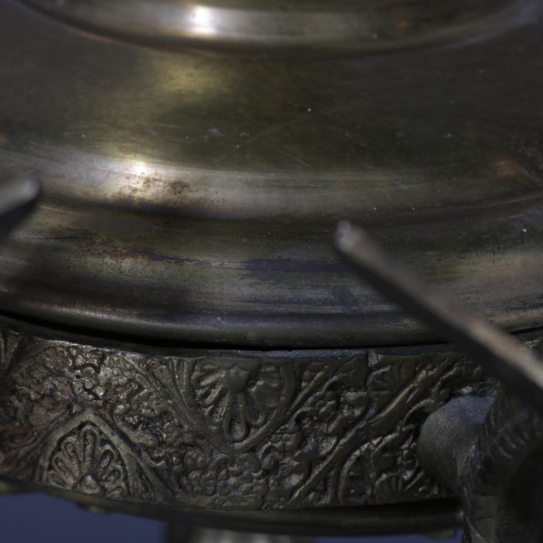 Italian Baroque Figural Bronze Electrified Gas Dragons and Satyr ...