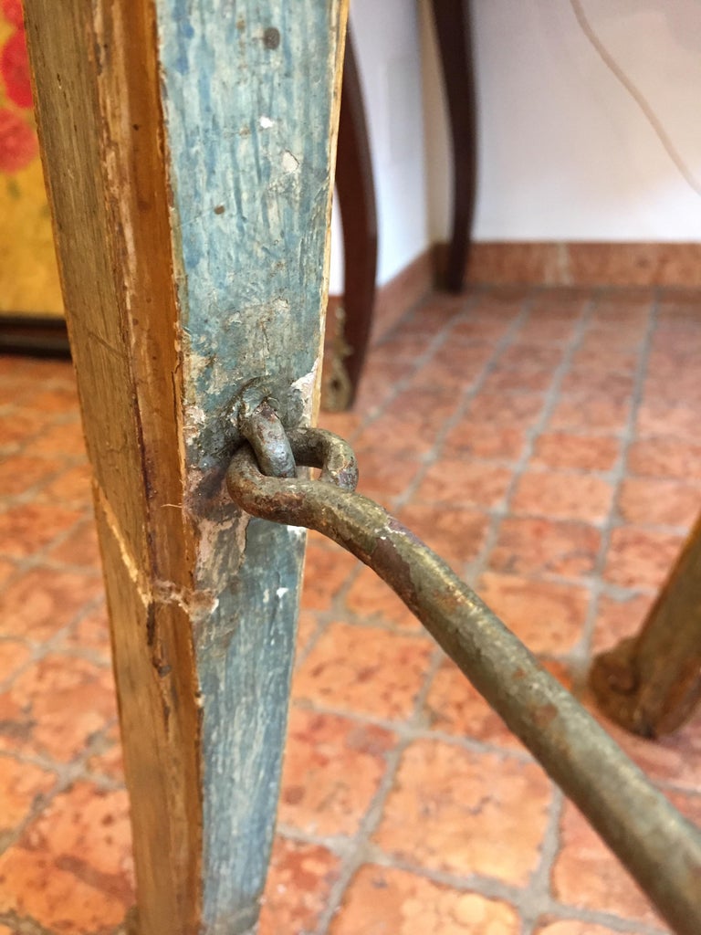 Italian Baroque Folding Floor Lectern Green Blue Painted Music Stand ...