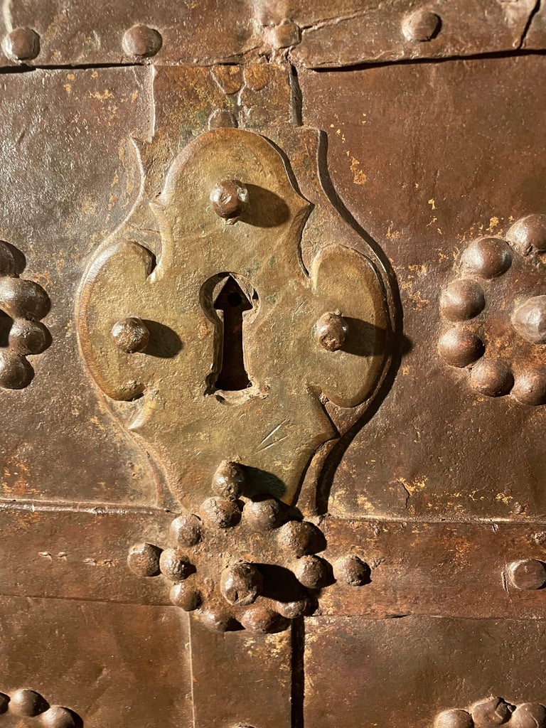 Italian Baroque Iron Strongbox Safe With Original 16 Bolt Lock ...