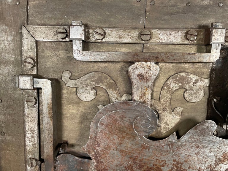 Italian Baroque Iron Strongbox Safe With Original 16 Bolt Lock ...