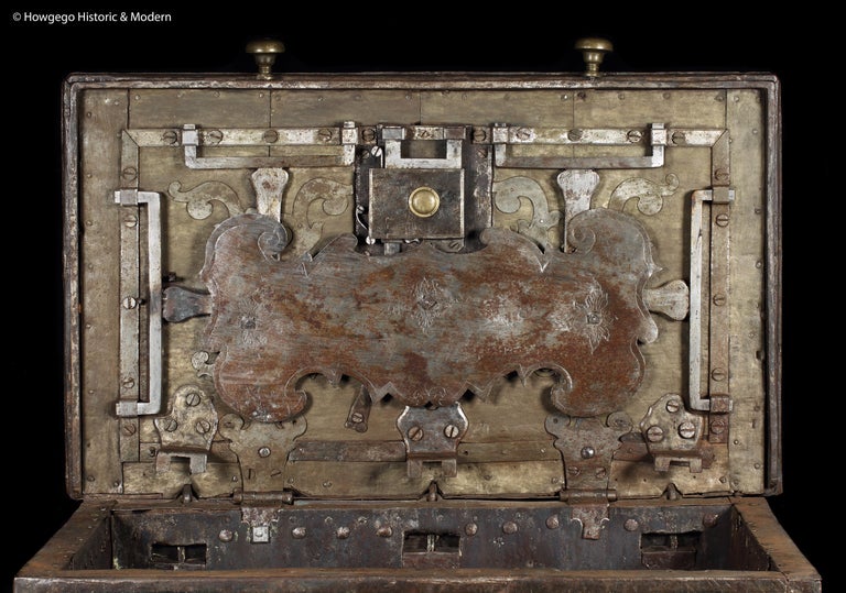 Italian Baroque Iron Strongbox Safe With Original 16 Bolt Lock ...