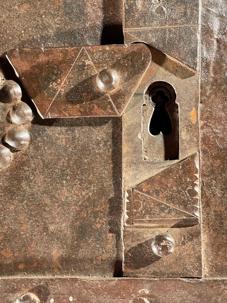 Italian Baroque Iron Strongbox Safe With Original 16 Bolt Lock ...