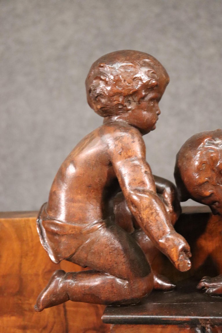 Italian Baroque Rococo Circassian Walnut Carved Putti Cherubs Near King ...