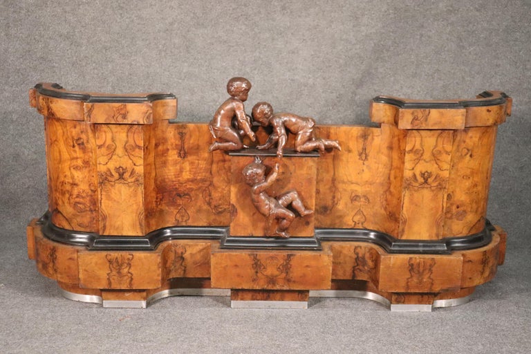 Italian Baroque Rococo Circassian Walnut Carved Putti Cherubs Near King ...