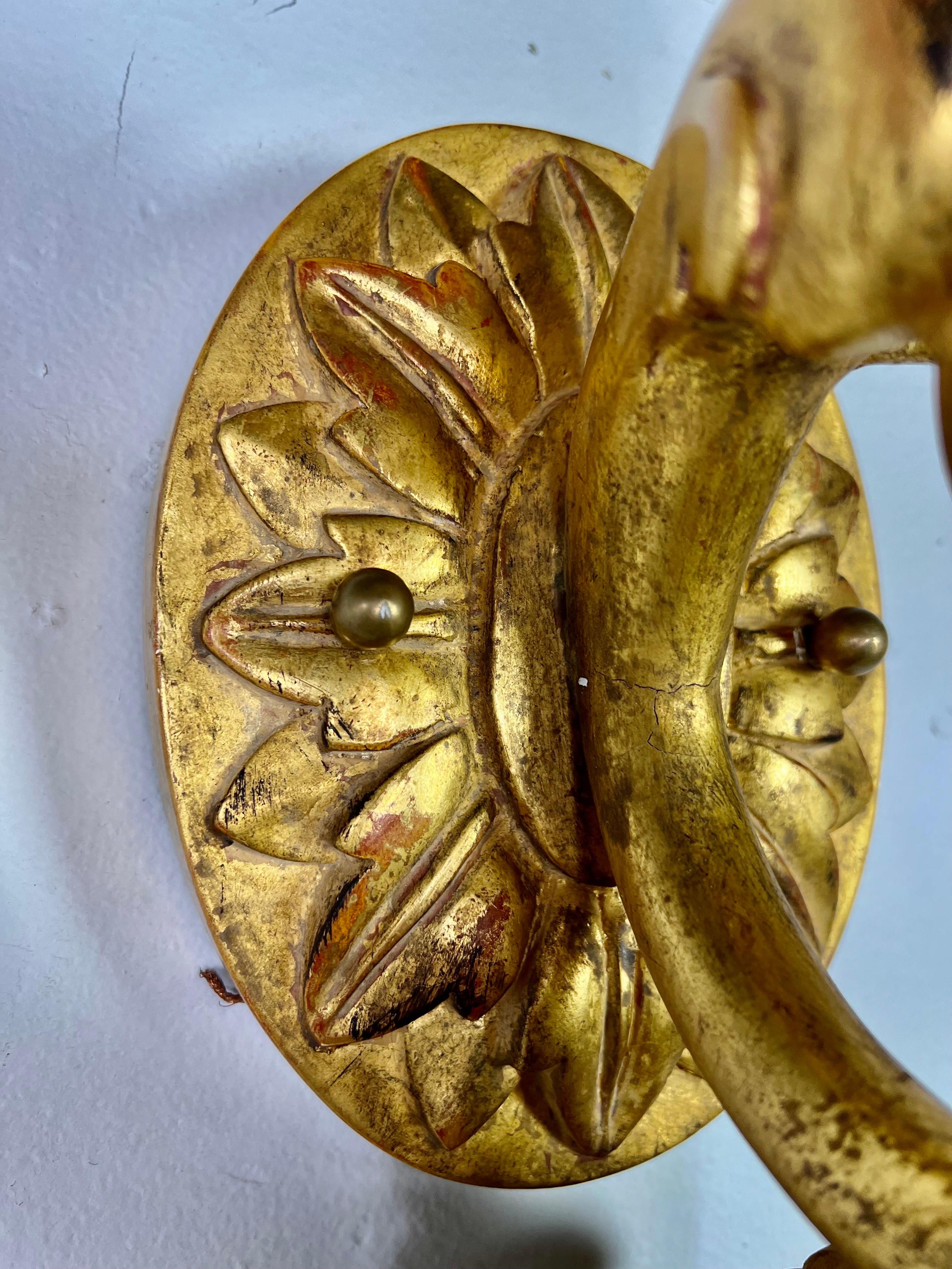 Italian Baroque Style Giltwood Sconces, Pair For Sale at 1stDibs ...