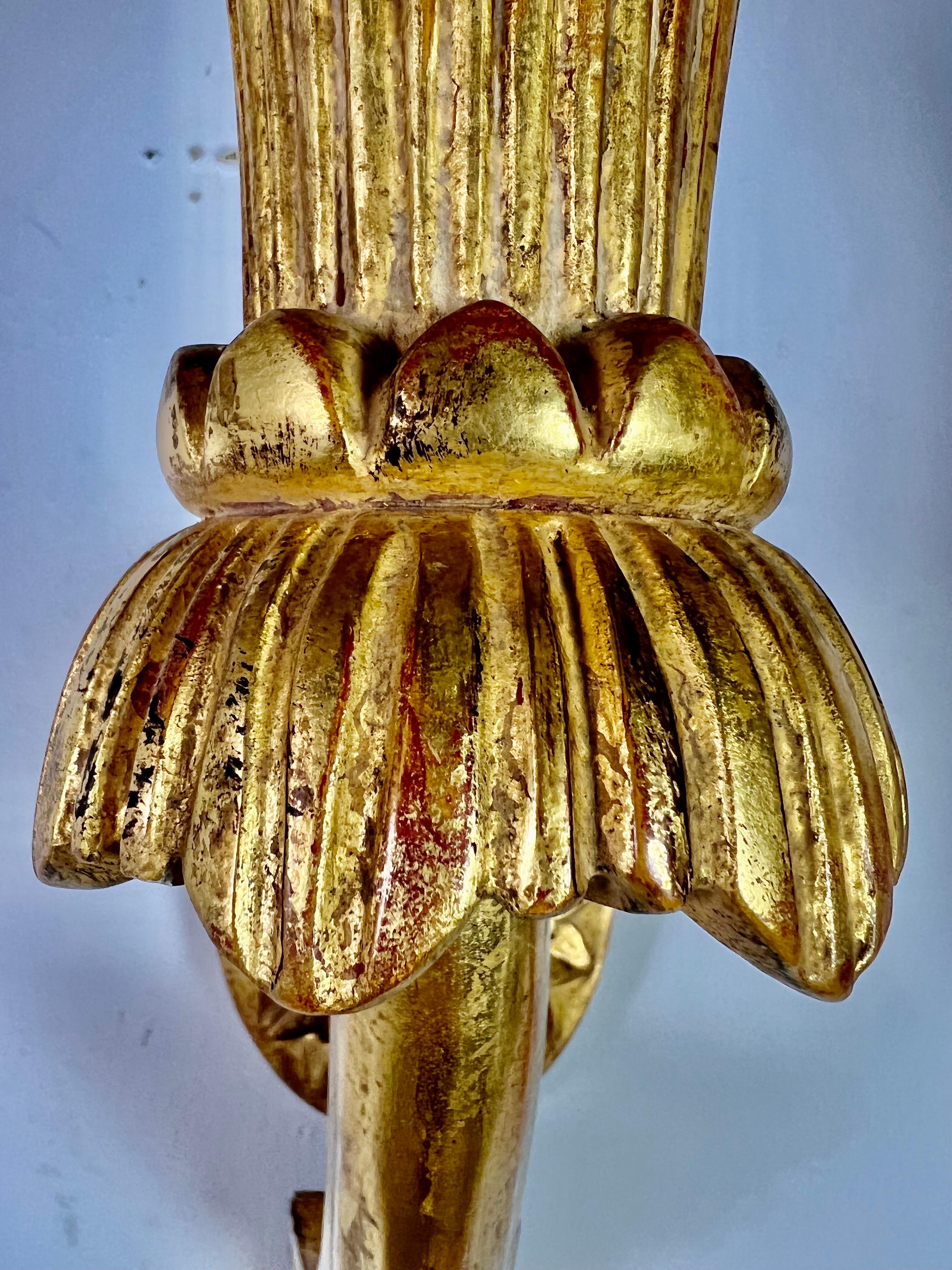 Italian Baroque Style Giltwood Sconces, Pair For Sale at 1stDibs ...