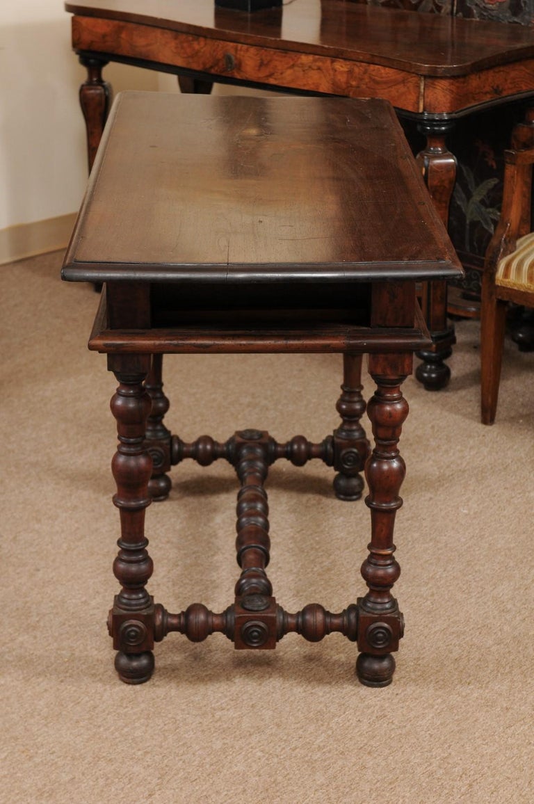 Italian Baroque Style Walnut Turned Leg Console Table, 18th Century For ...