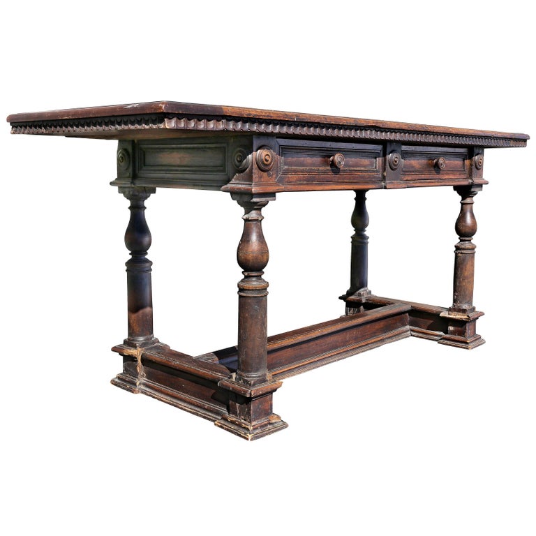 Italian Baroque Walnut Side Table at 1stDibs
