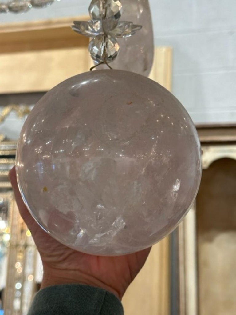 Italian Beaded and Rock Crystal Chandelier For Sale at 1stDibs