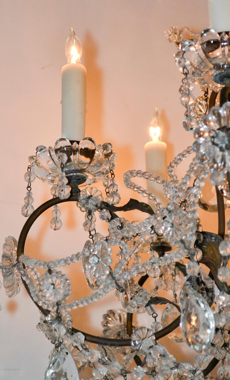 Italian Beaded Crystal Chandelier For Sale at 1stDibs | italian crystal ...
