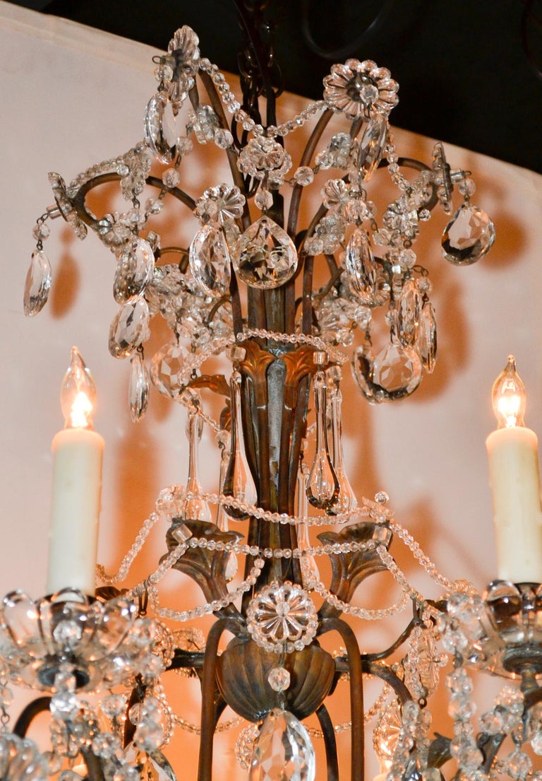 Italian Beaded Crystal Chandelier For Sale at 1stDibs | italian crystal ...