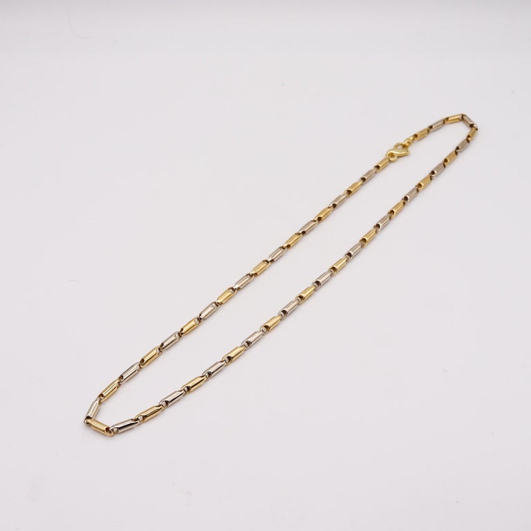 Italian Bi Color Tubular Chain of in 18kt Yellow and White Gold For ...
