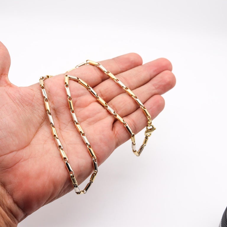 Italian Bi Color Tubular Chain of in 18kt Yellow and White Gold For ...