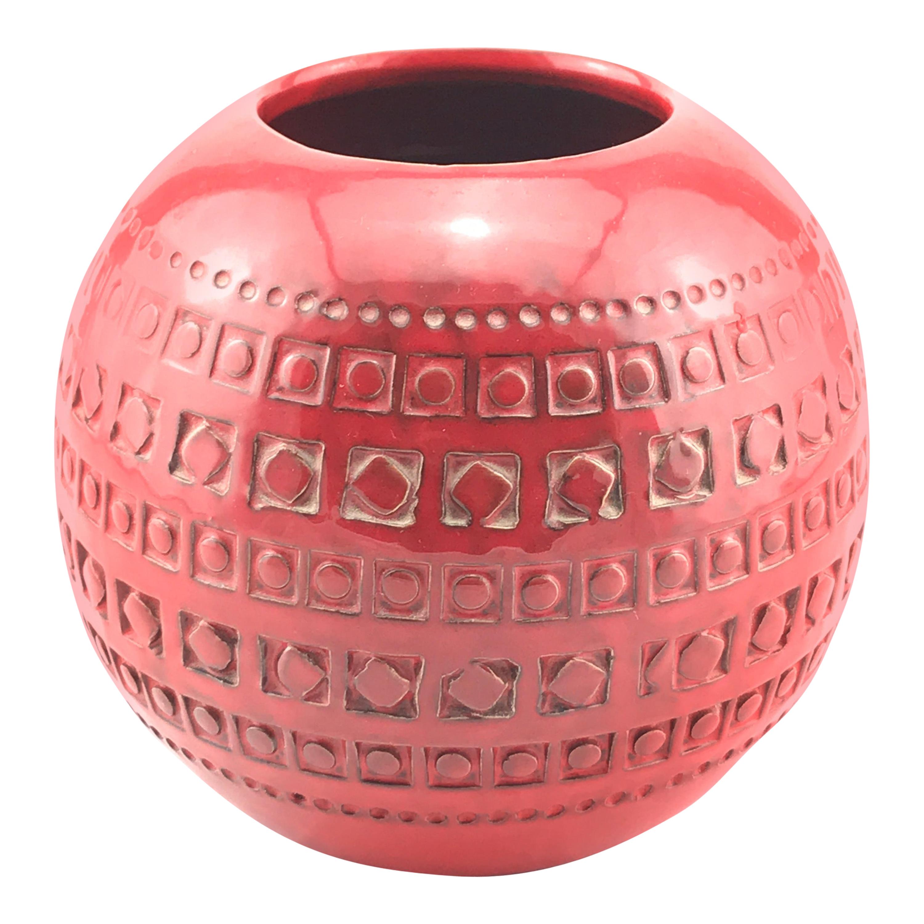 Bitossi Ball Vase, Stripes, Purple, Blue, White, Red, Signed For Sale ...