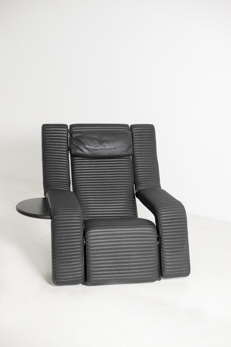 Italian Black Lounge Chair Kilkis by Ammannati and Vitelli for Brunati ...