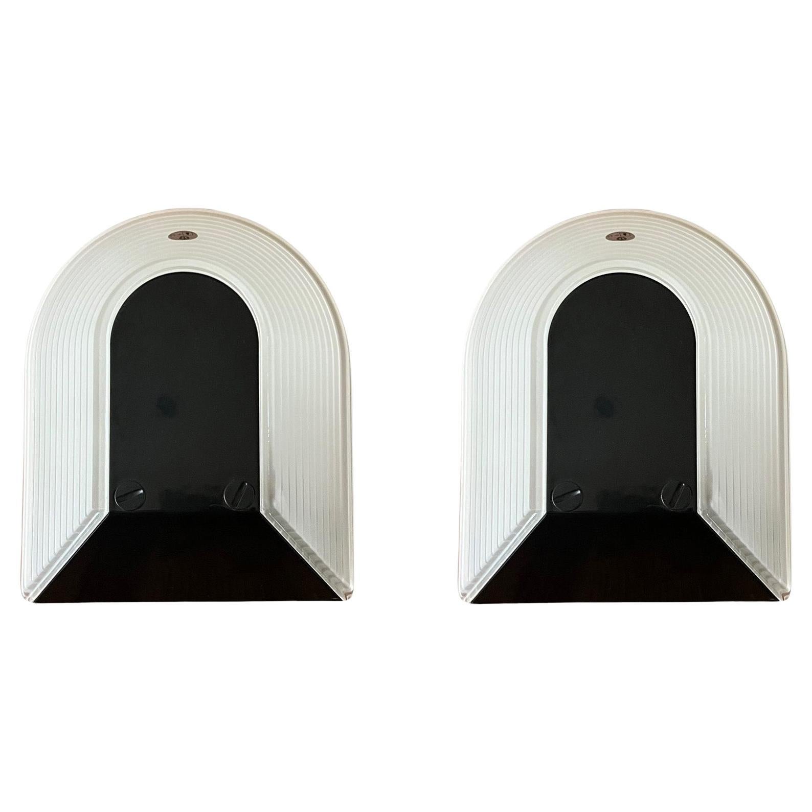 Italian Black Pair of "Tesi" Wall Sconces by Roberto Fiorato for Prisma ...
