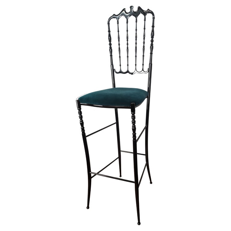 Italian Blackened Brass Chiavari Bar Stool or Chair For Sale at 1stDibs
