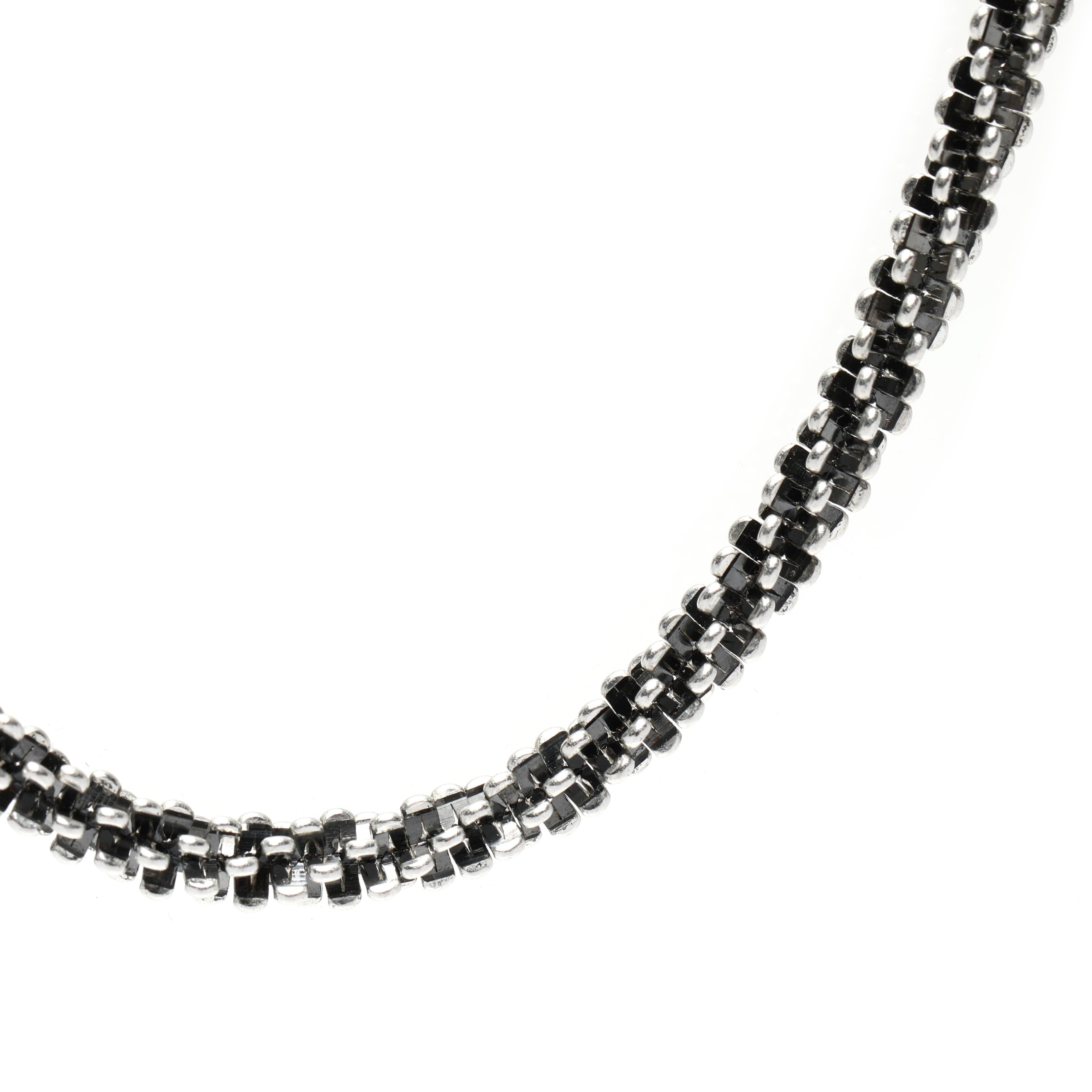 Italian Blackened Fancy Rope Chain Necklace, Sterling Silver For Sale ...