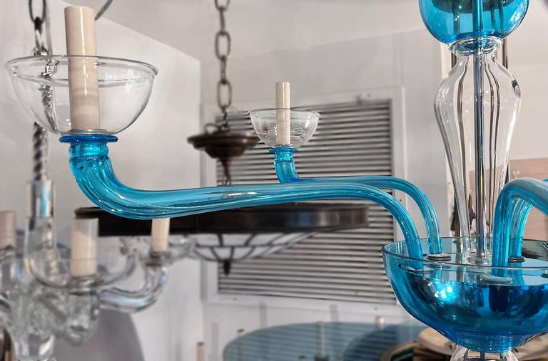 Italian Blown Glass Murano Chandelier For Sale at 1stDibs