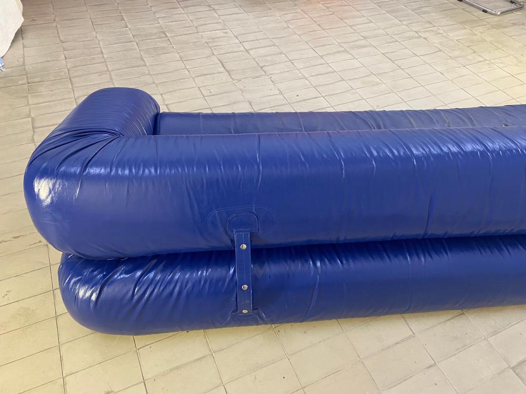Italian Blue Vinyl Sofa by Alessandro Becchi for Giovannetti Collezioni ...