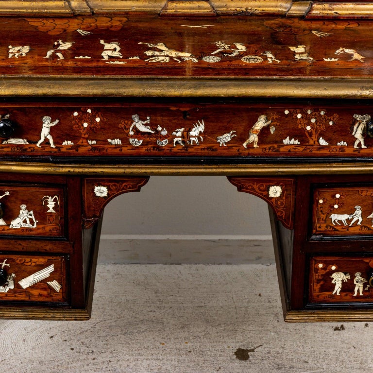 Italian Bone Inlay Desk For Sale at 1stDibs